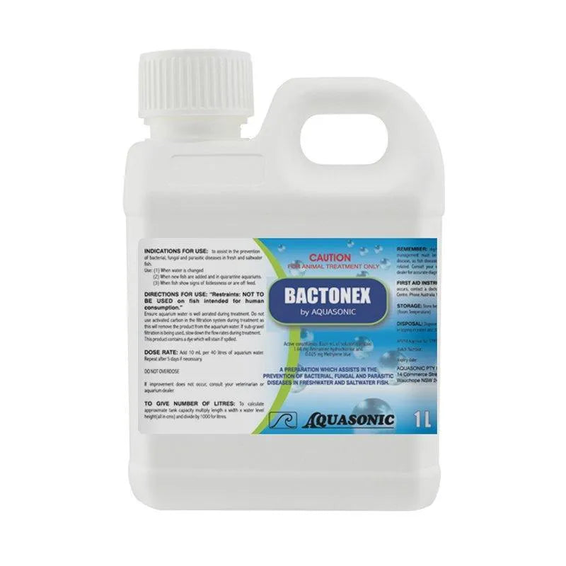 Aquasonic Bactonex Fish Medication 1 litre | Aquarium and Reptiles